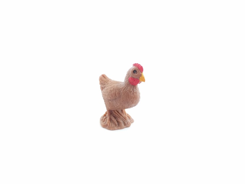 Tiny Hen Figurine Soft Plastic Chicken for Fairy Garden - Etsy
