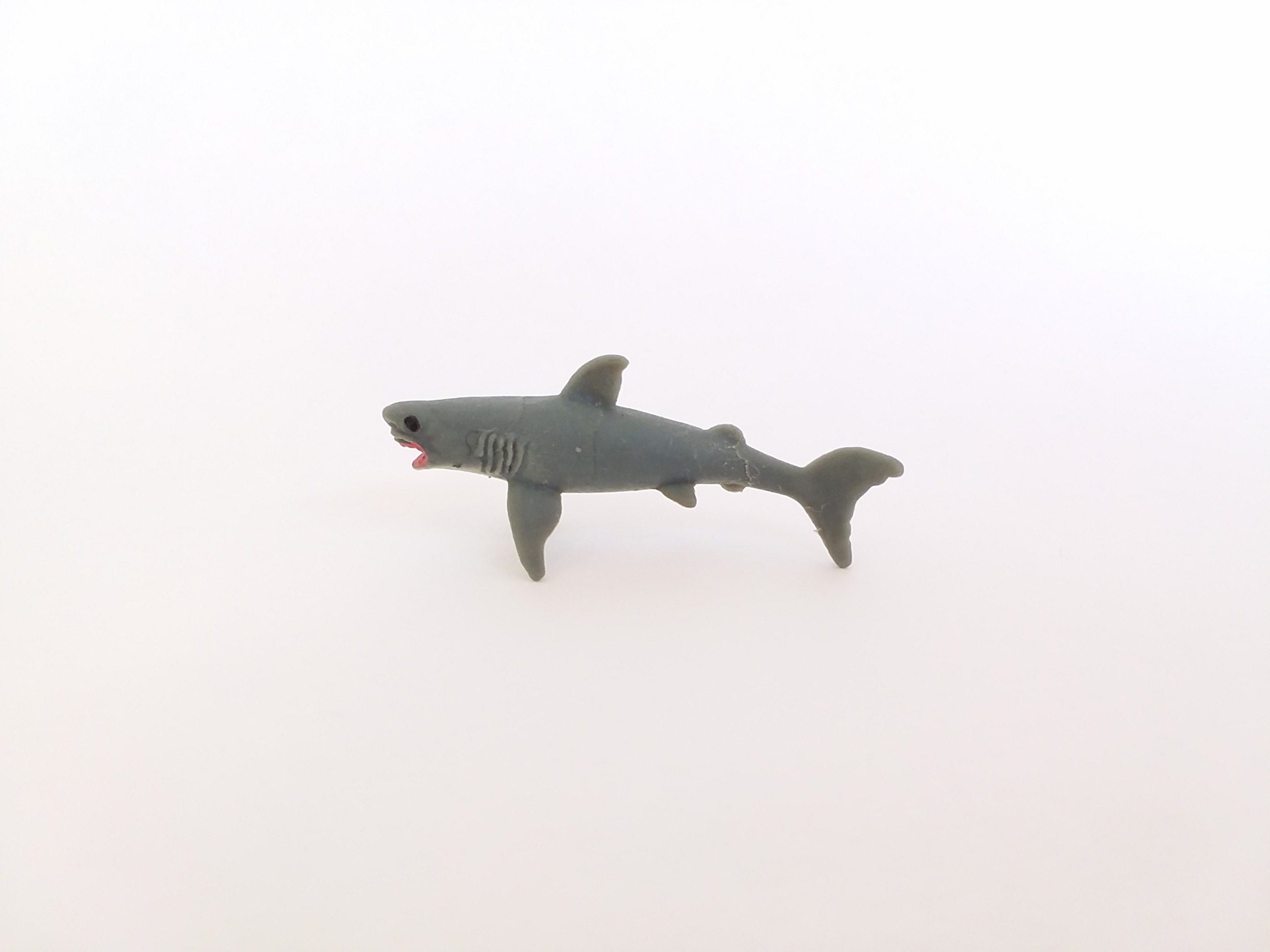 Tiny Great White Shark Figurine - Soft Plastic Animal for Diorama or ...
