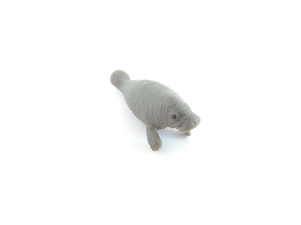 Tiny Manatee Figurine - Soft Plastic Animal for Diorama or Aquarium ...