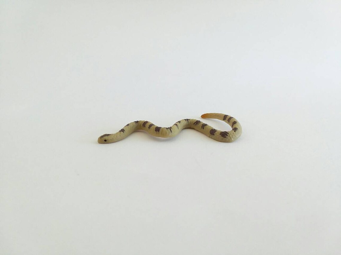 Tiny Rattlesnake Figurine Soft Plastic Snake for Fairy | Etsy