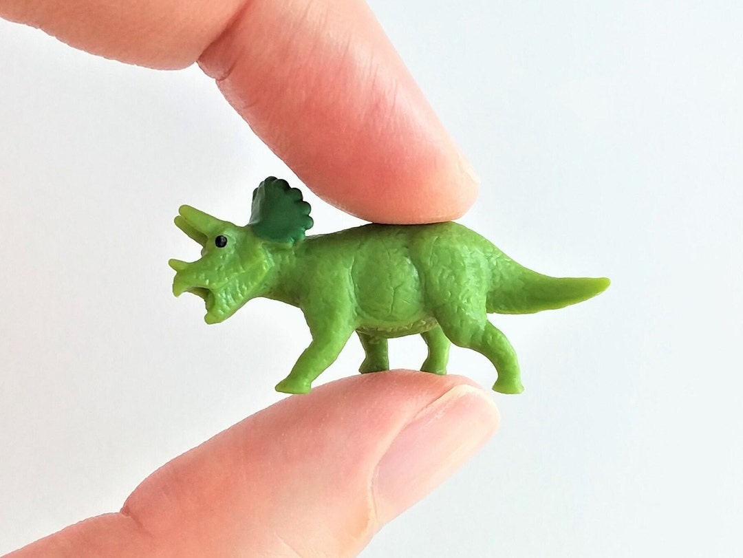 Tiny Triceratops Figurine - Soft Plastic Dinosaur for Fairy Garden ...