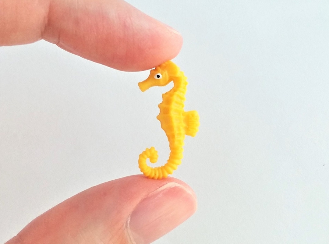 Tiny Seahorse Figurine - Soft Plastic Fish for Diorama, Aquarium, or ...
