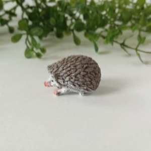 Tiny Hedgehog Figurine - Soft Plastic Animal for Fairy Garden, Diorama ...