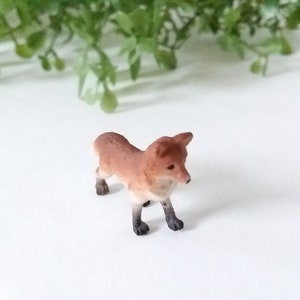 Tiny Red Fox Figurine - Soft Plastic Animal for Fairy Garden, Diorama ...