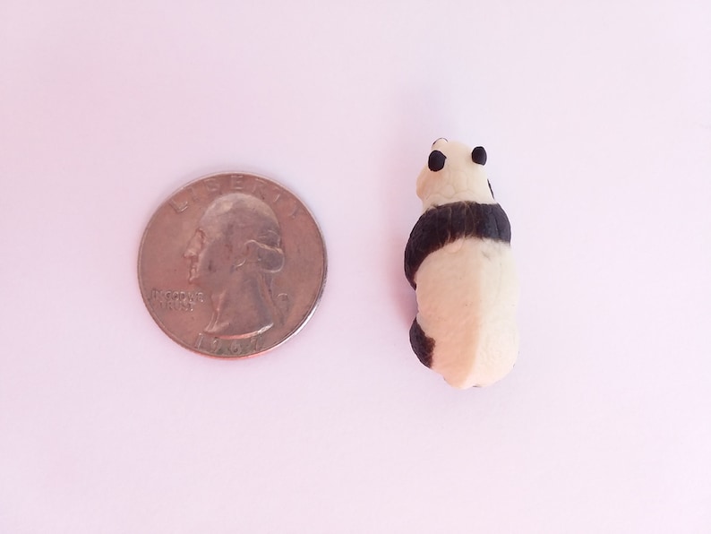 Tiny Panda Figurine - Soft Plastic Bear for Fairy Garden, Diorama, or ...