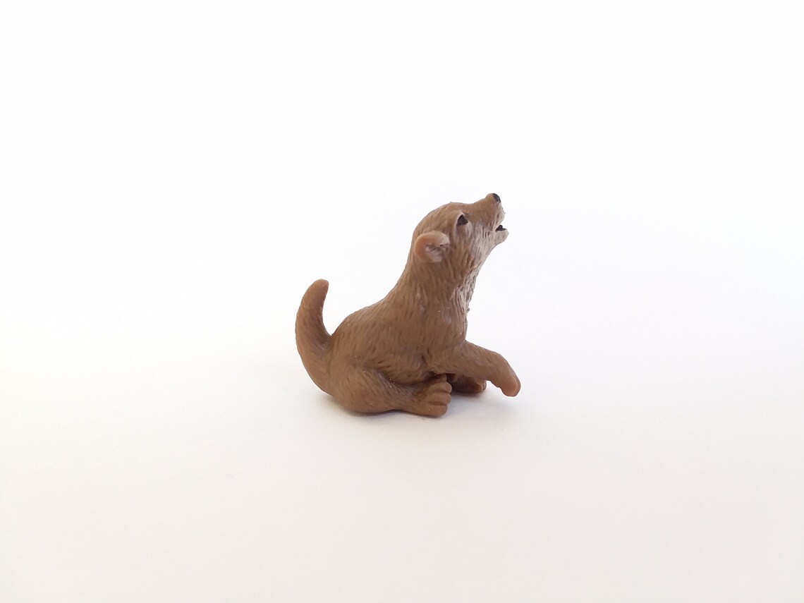 Tiny Wolf Cub Figurine - Soft Plastic Animal for Fairy Garden, Diorama ...