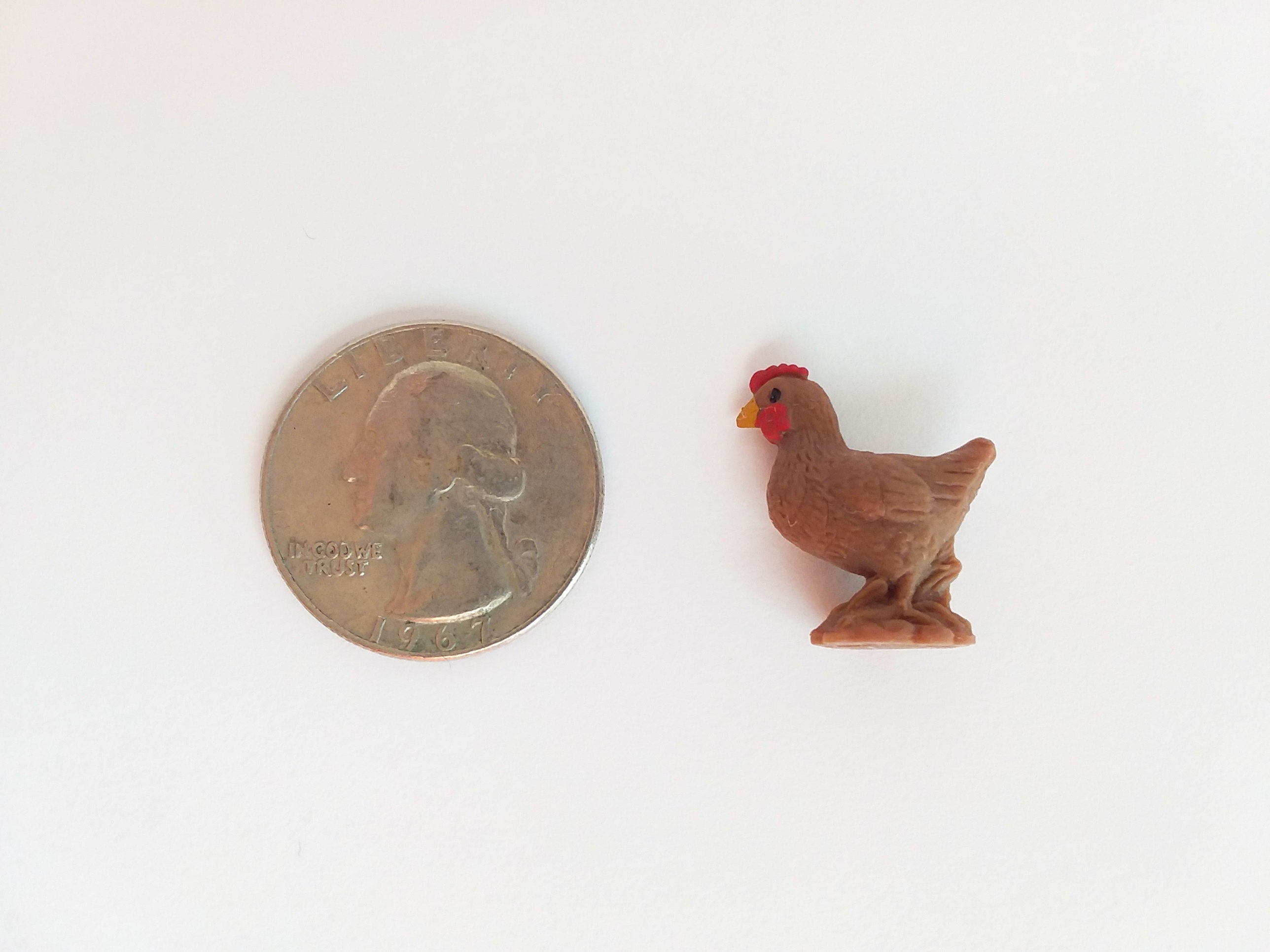 Tiny Hen Figurine Soft Plastic Chicken for Fairy Garden | Etsy