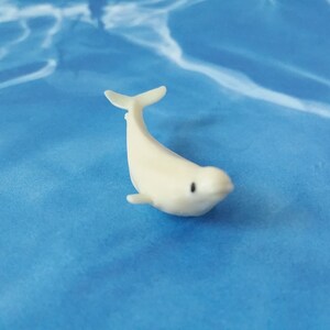 Tiny Beluga Whale Figurine - Soft Plastic Animal for Diorama or Aquarium - Realistic Miniature ...