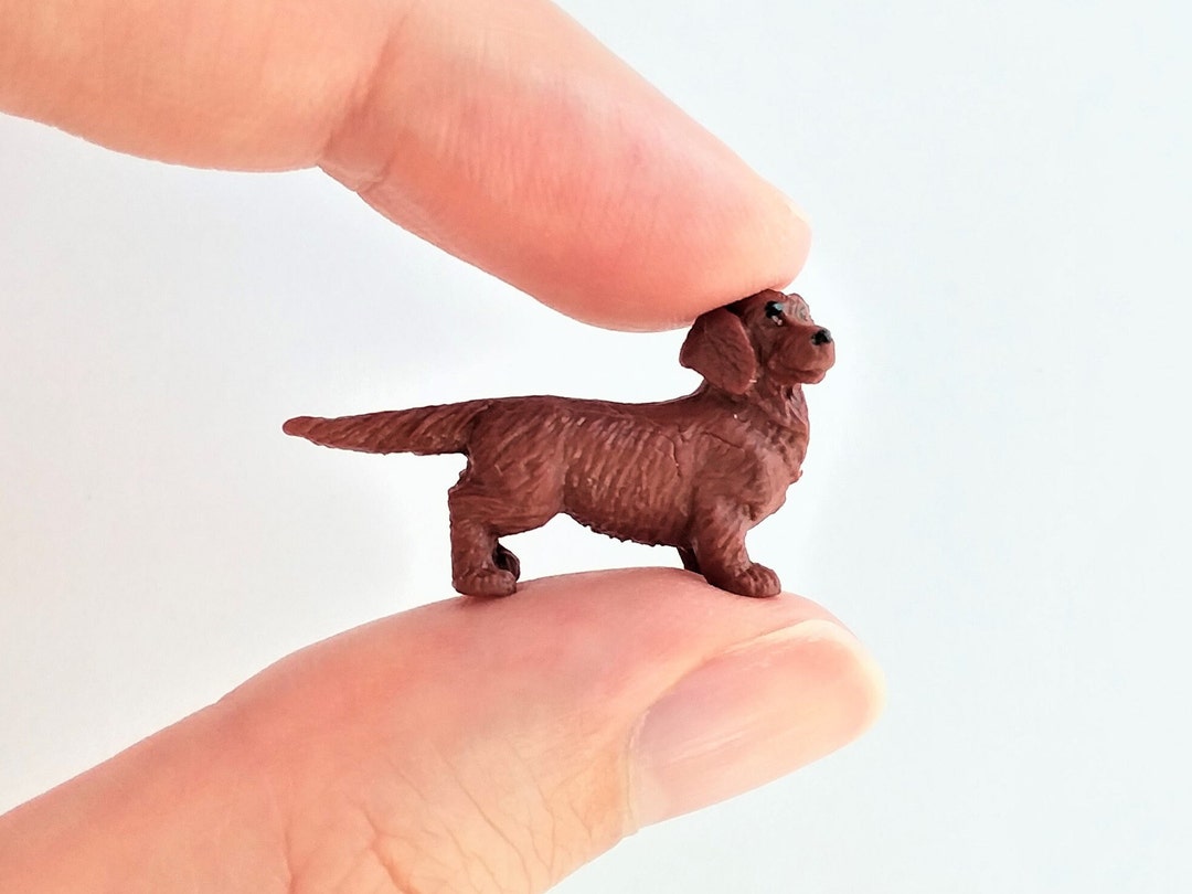 Tiny Dachshund Figurine - Soft Plastic Wiener Dog for Fairy Garden ...
