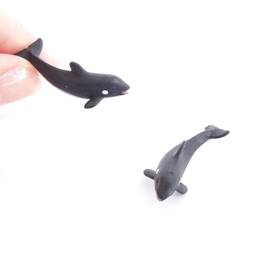 Tiny Dolphin Figurine Soft Plastic Animal for Diorama or | Etsy