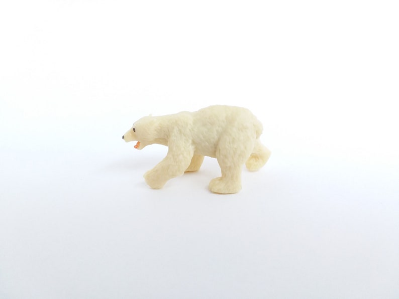 Tiny Polar Bear Figurine Soft Plastic Animal for Diorama or - Etsy