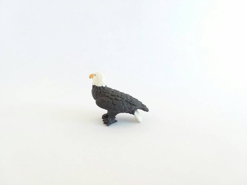 Tiny Bald Eagle Figurine - Soft Plastic Bird for Fairy Garden, Diorama ...
