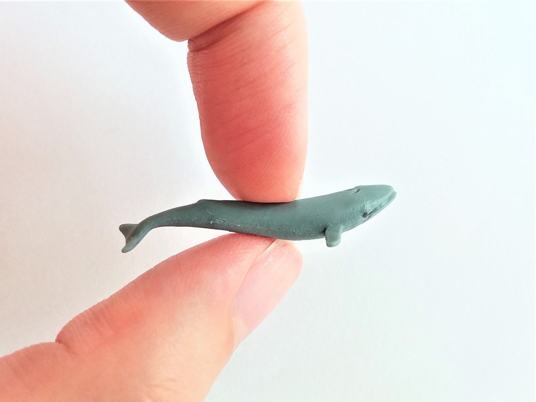 Tiny Blue Whale Figurine - Soft Plastic Animal for Diorama or Aquarium ...