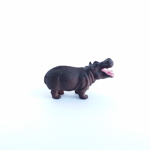 Tiny Hippo Figurine - Soft Plastic Hippopotamus for Fairy Garden ...