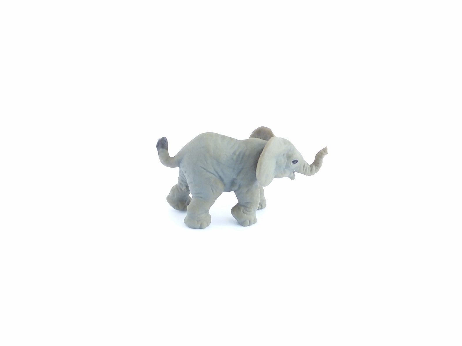 Tiny Elephant Figurine - Soft Plastic Animal for Fairy Garden, Diorama ...
