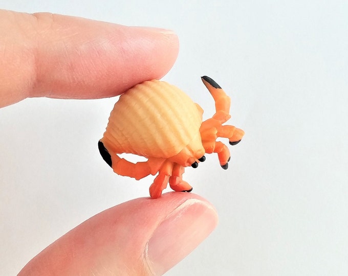 Tiny Hermit Crab Figurine - Soft Plastic Animal for Fairy Garden ...