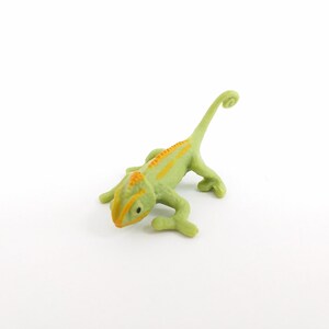 Tiny Chameleon Figurine - Soft Plastic Animal for Fairy Garden, Diorama ...
