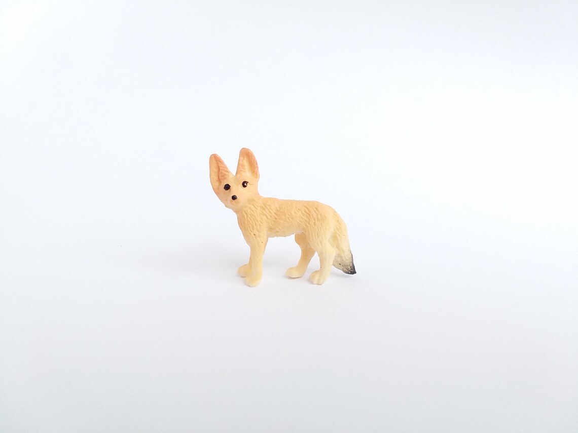 Tiny Fennec Fox Figurine - Soft Plastic Animal for Fairy Garden ...