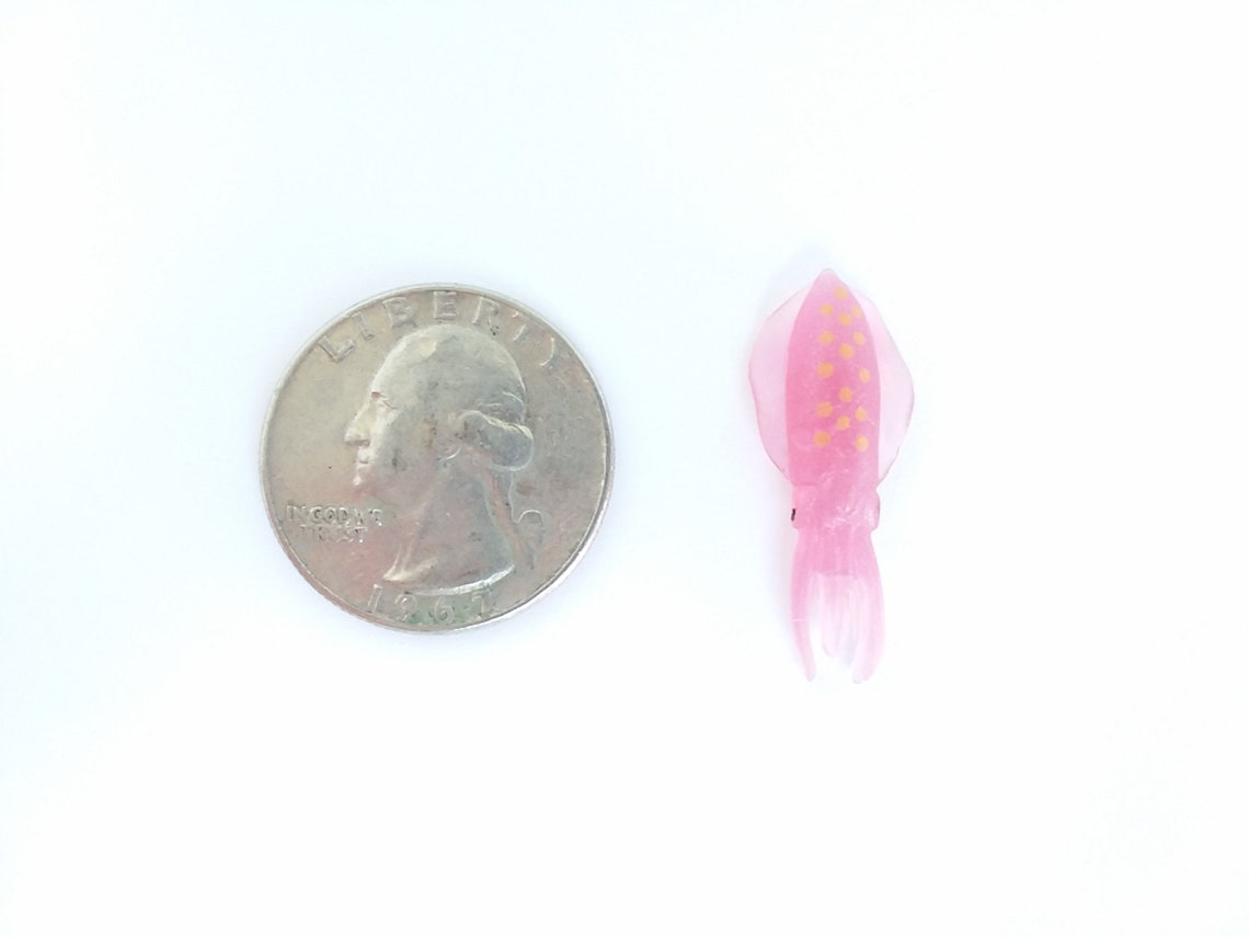 Tiny Reef Squid Figurine - Soft Plastic Animal for Diorama or Aquarium ...