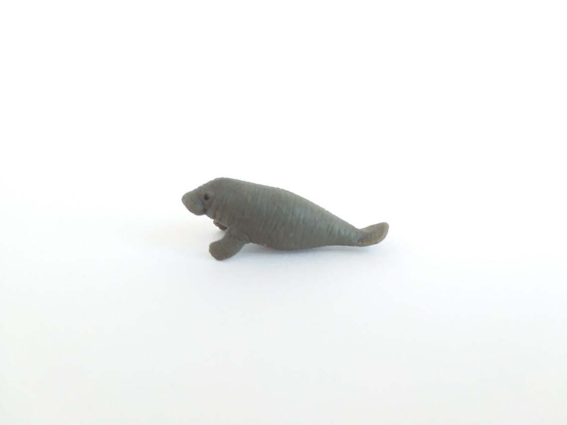 Tiny Manatee Figurine - Soft Plastic Animal for Diorama or Aquarium ...