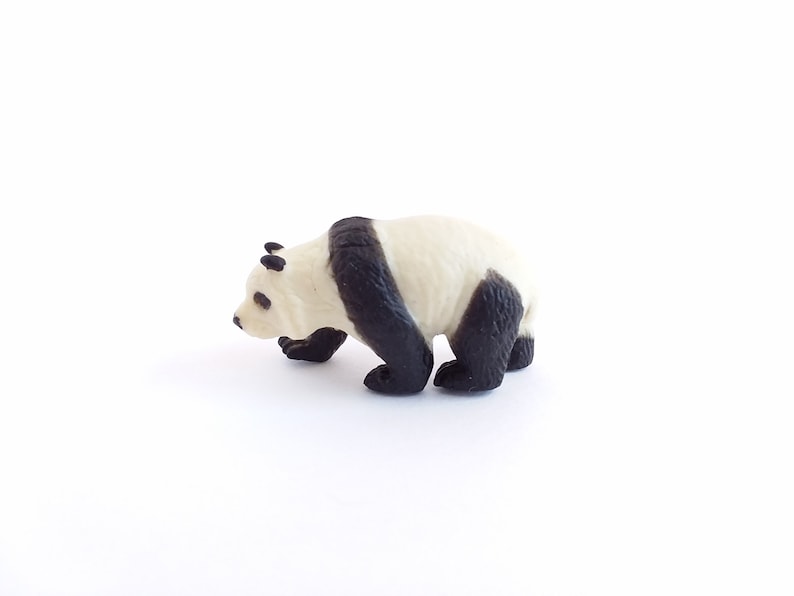 Tiny Panda Figurine - Soft Plastic Bear for Fairy Garden, Diorama, or ...