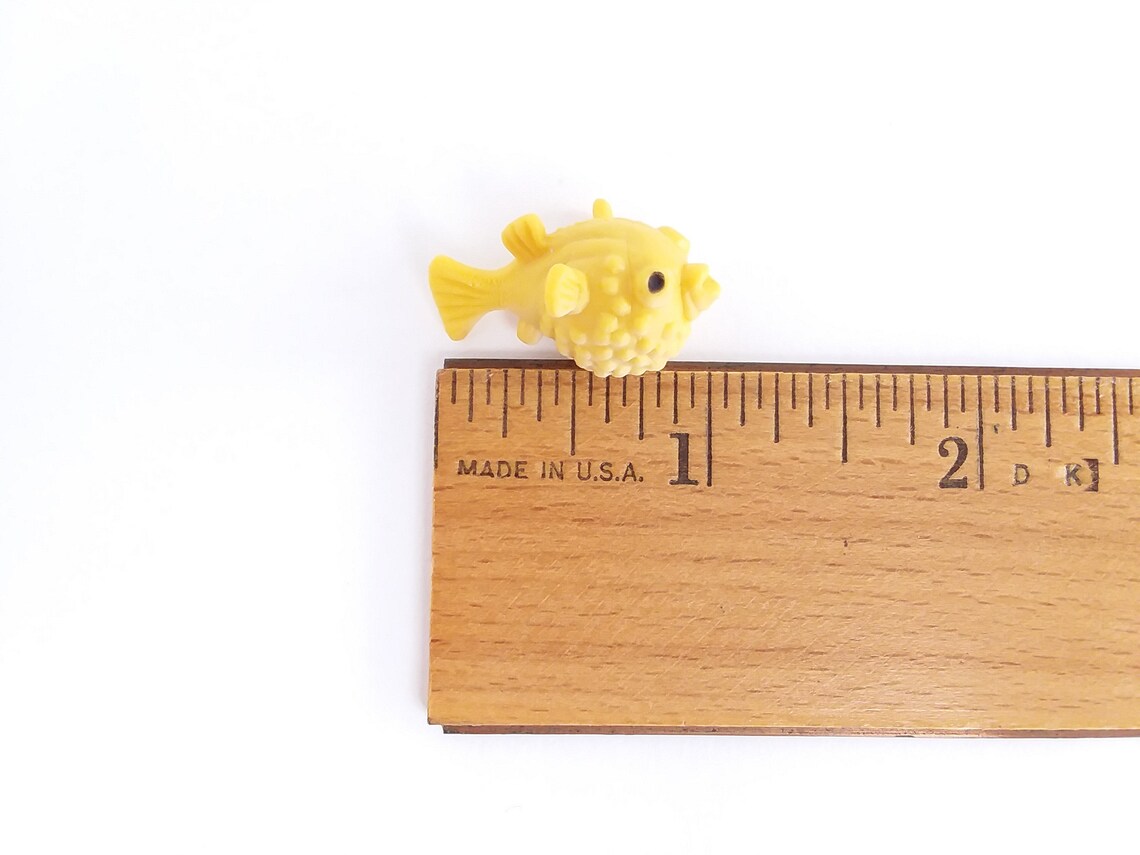 Tiny Pufferfish Figurine - Soft Plastic Puffer for Diorama, Aquarium ...