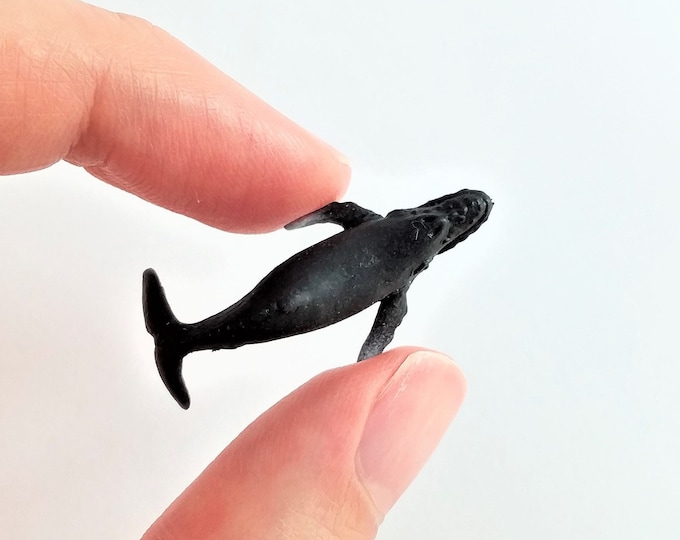 Tiny Humpback Whale Figurine Soft Plastic Animal for Diorama or ...