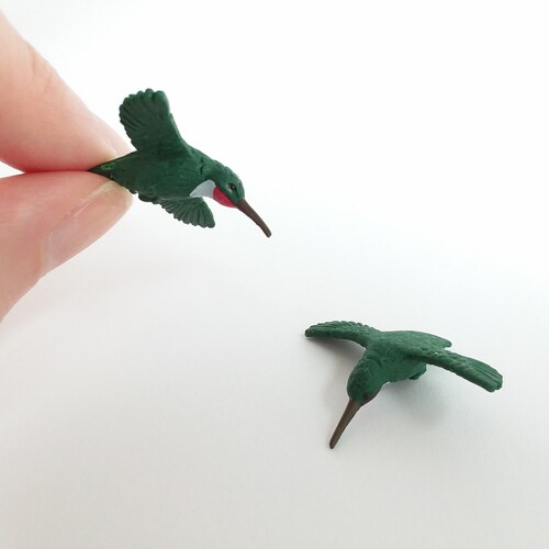 Tiny Hummingbird Figurine Soft Plastic Bird for Fairy | Etsy