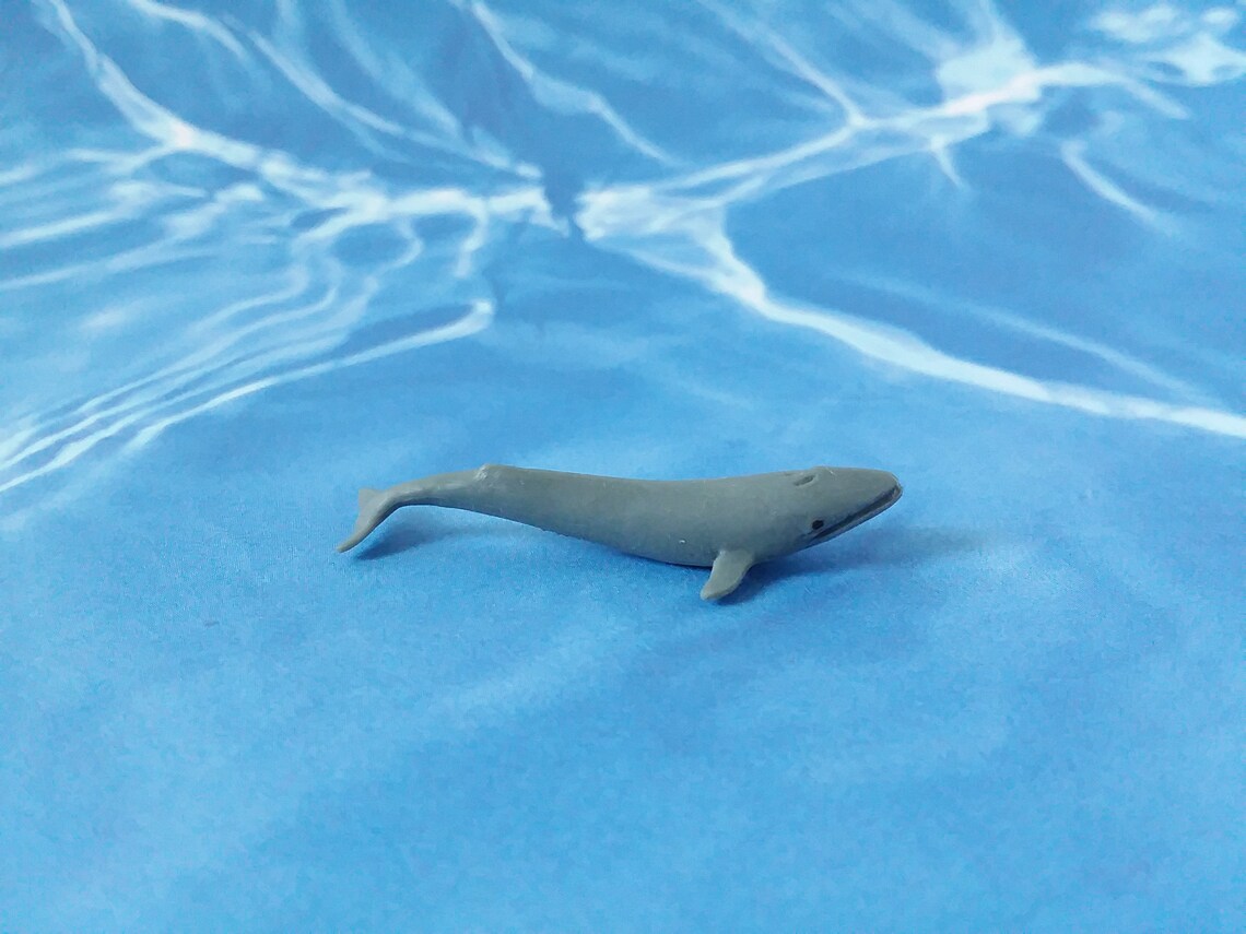 Tiny Blue Whale Figurine - Soft Plastic Animal for Diorama or Aquarium ...