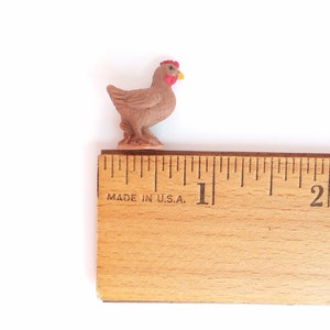 Tiny Hen Figurine - Soft Plastic Chicken for Fairy Garden, Diorama, or ...