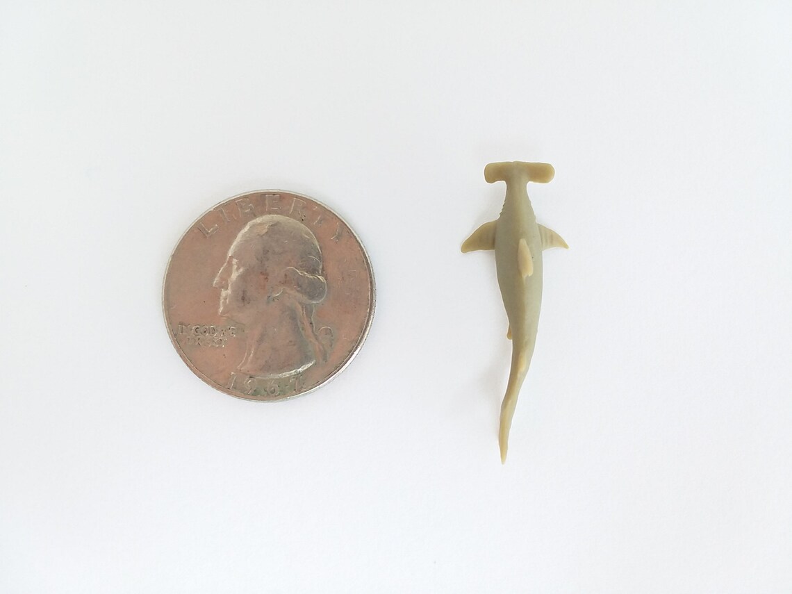 Tiny Hammerhead Shark Figurine - Soft Plastic Animal for Diorama or ...
