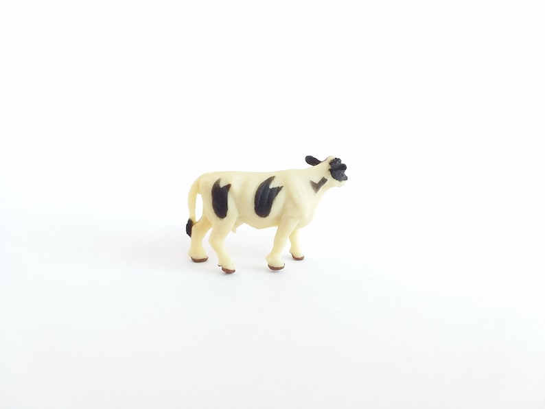 Tiny Dairy Cow Figurine - Soft Plastic Animal for Fairy Garden, Diorama ...