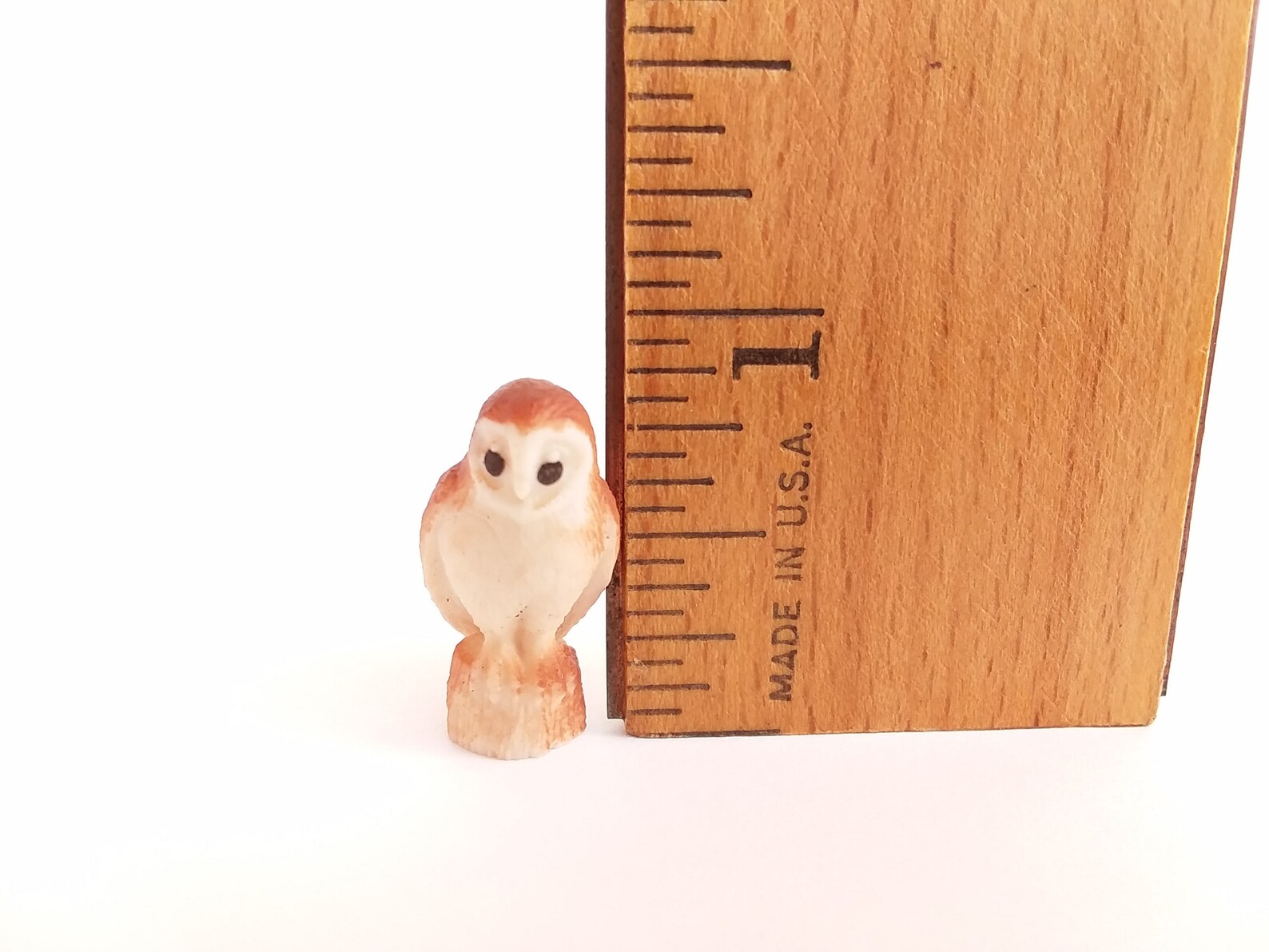 Tiny Barn Owl Figurine - Soft Plastic Bird for Fairy Garden, Diorama ...
