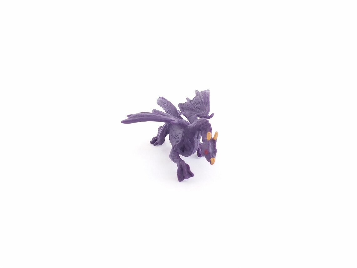 Tiny Purple Dragon Figurine Soft Plastic Animal for Fairy - Etsy