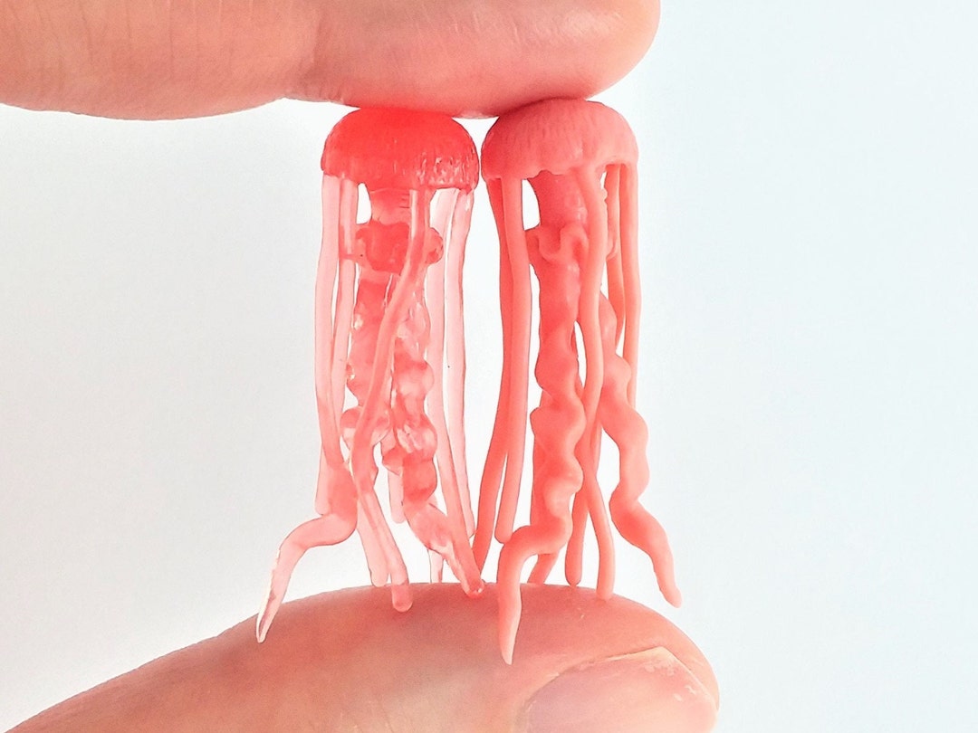 Tiny Jellyfish Figurine - Soft Plastic Animal for Diorama or Aquarium ...