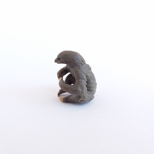 Tiny Sloth Figurine - Soft Plastic Animal for Fairy Garden, Diorama, or ...
