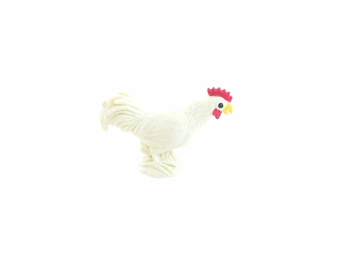 Tiny Rooster Figurine Soft Plastic Chicken for Fairy Garden - Etsy