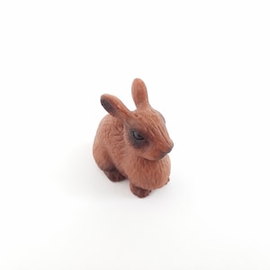 Tiny Rabbit Figurine - Soft Plastic Bunny for Fairy Garden, Diorama ...