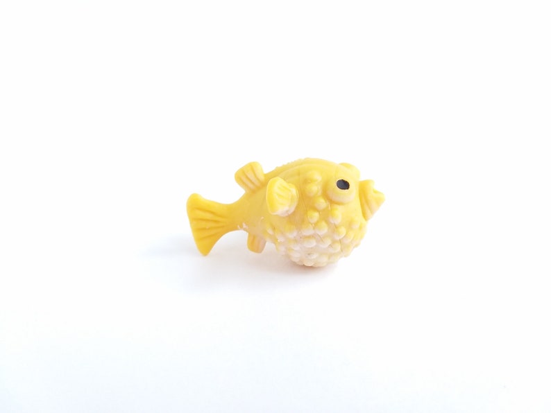 Tiny Pufferfish Figurine - Soft Plastic Puffer for Diorama, Aquarium ...