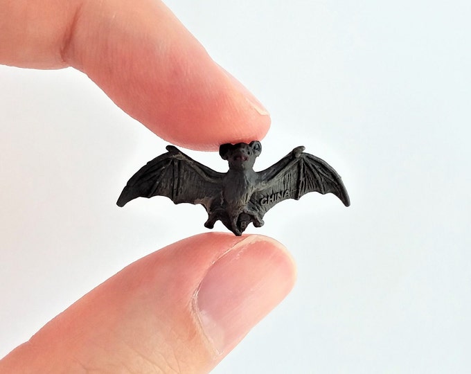 Tiny Bat Figurine - Soft Plastic Animal for Fairy Garden, Diorama ...