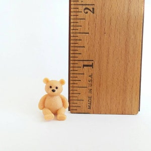 Tiny Teddy Bear Figurine - Soft Plastic Stuffed Animal for Diorama or ...