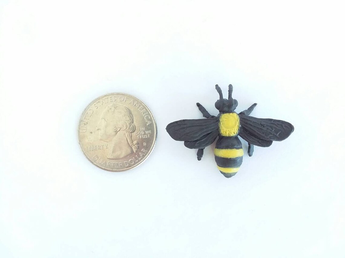 Bee Figurine Soft Plastic Honeybee for Fairy Garden - Etsy