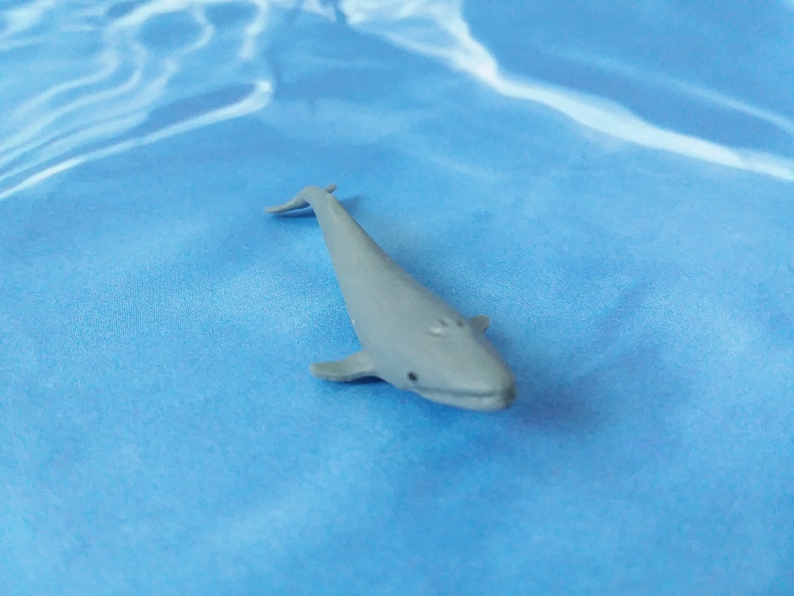 Tiny Blue Whale Figurine - Soft Plastic Animal for Diorama or Aquarium ...