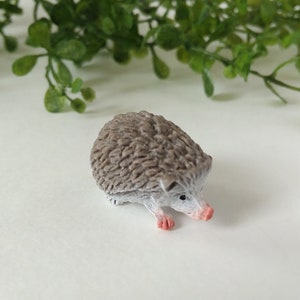 Tiny Hedgehog Figurine - Soft Plastic Animal for Fairy Garden, Diorama ...