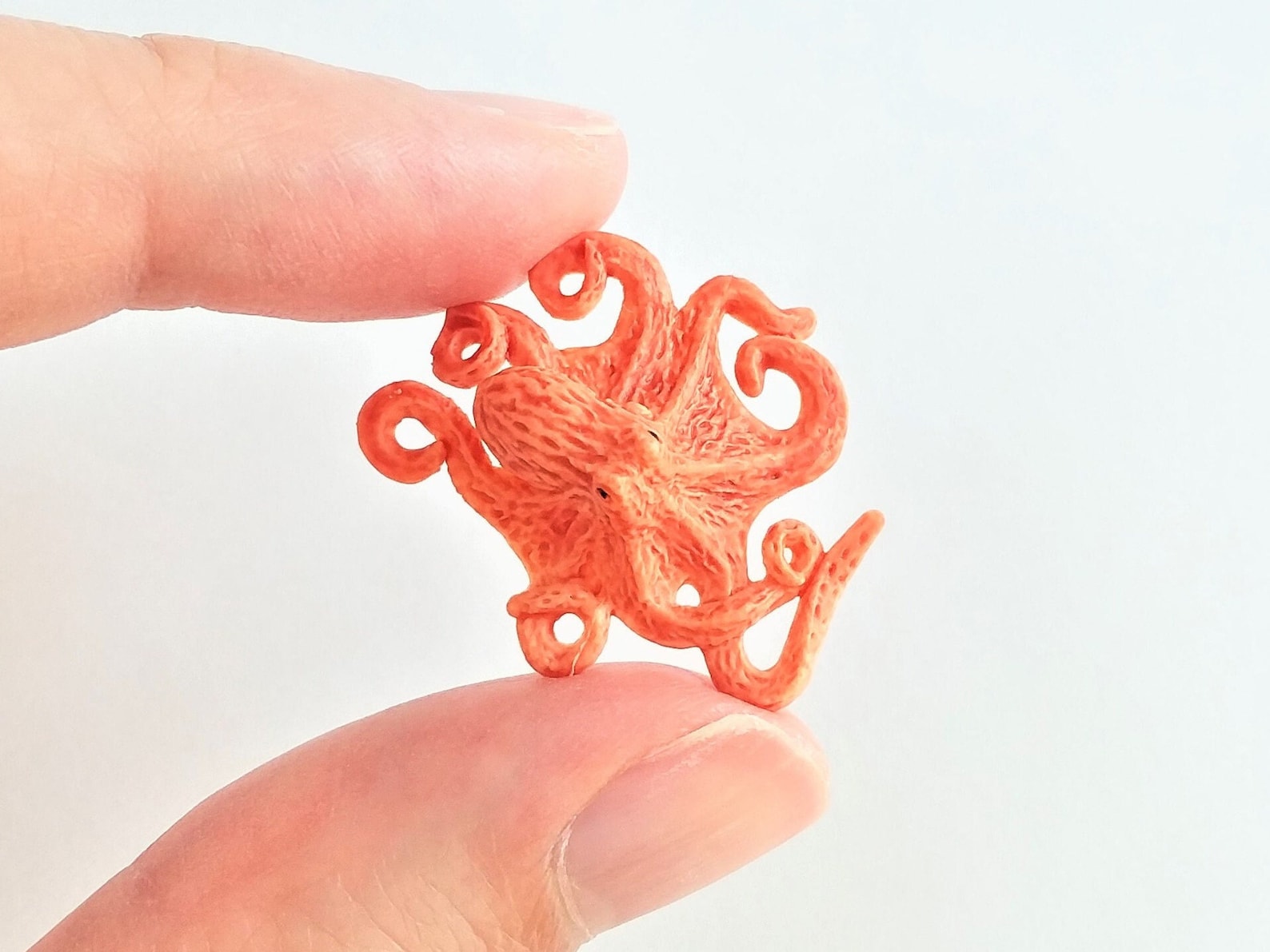 Tiny Octopus Figurine - Soft Plastic Animal for Diorama or Aquarium ...
