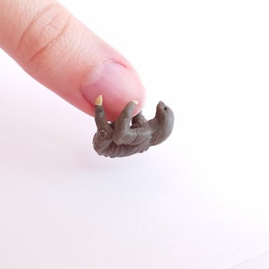 Tiny Sloth Figurine - Soft Plastic Animal for Fairy Garden, Diorama, or ...
