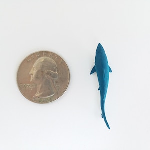 Tiny Blue Shark Figurine - Soft Plastic Animal for Diorama or Aquarium ...