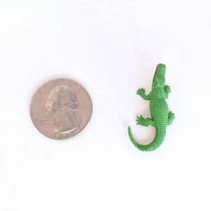 Tiny Alligator Figurine - Soft Plastic Gator for Fairy Garden, Diorama ...