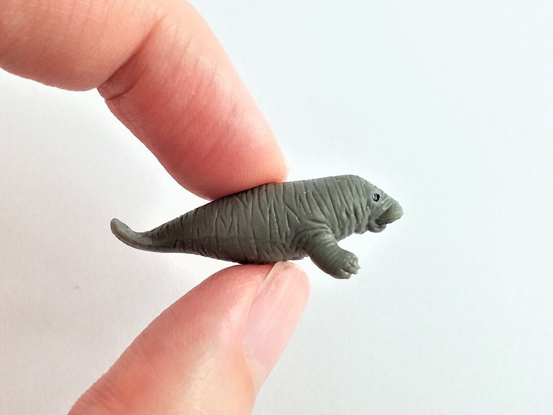 Tiny Manatee Figurine - Soft Plastic Animal for Diorama or Aquarium ...