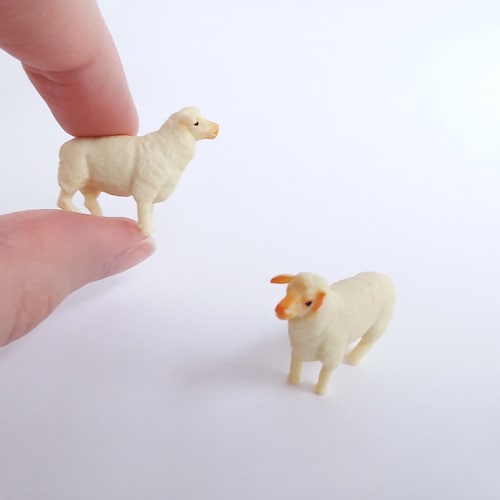 Tiny Sheep Figurine Soft Plastic Ewe for Fairy Garden - Etsy